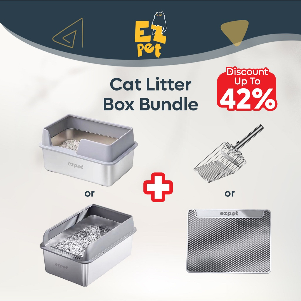 EZPET 🎉 SHOPEE EXCLUSIVE🎉 【Value Bundle for Stainless Steel Cat Litter ...