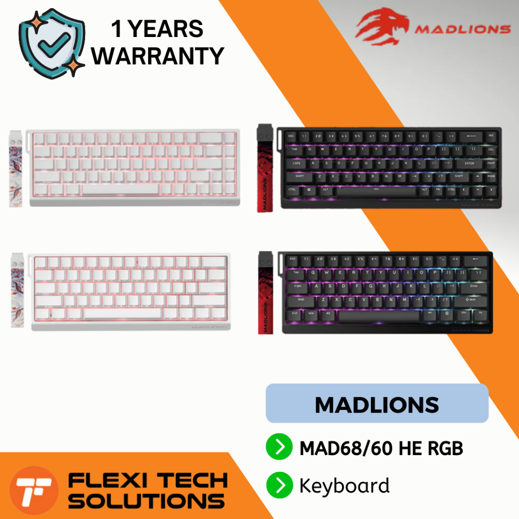 MADLIONS MAD60/68 HE RGB Flagship Magnetic Keyboard - Magnetic Amber ...