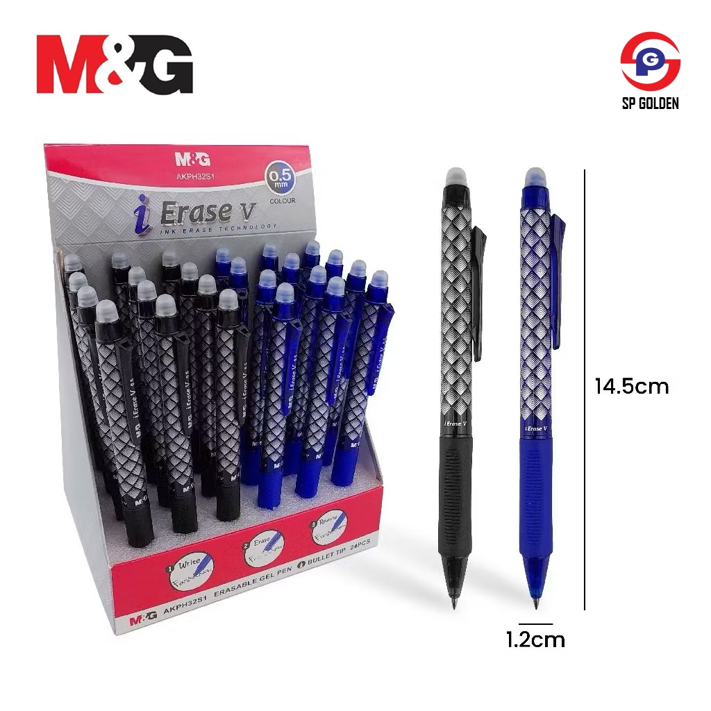 M&G I Erase V Retractable Erasable Gel Pen 0.5mm / 0.7mm (1pc) | Shopee ...