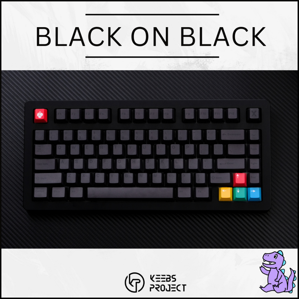[READY STOCK] Black on Black BOB 144 keys Cherry profile Keycaps ...