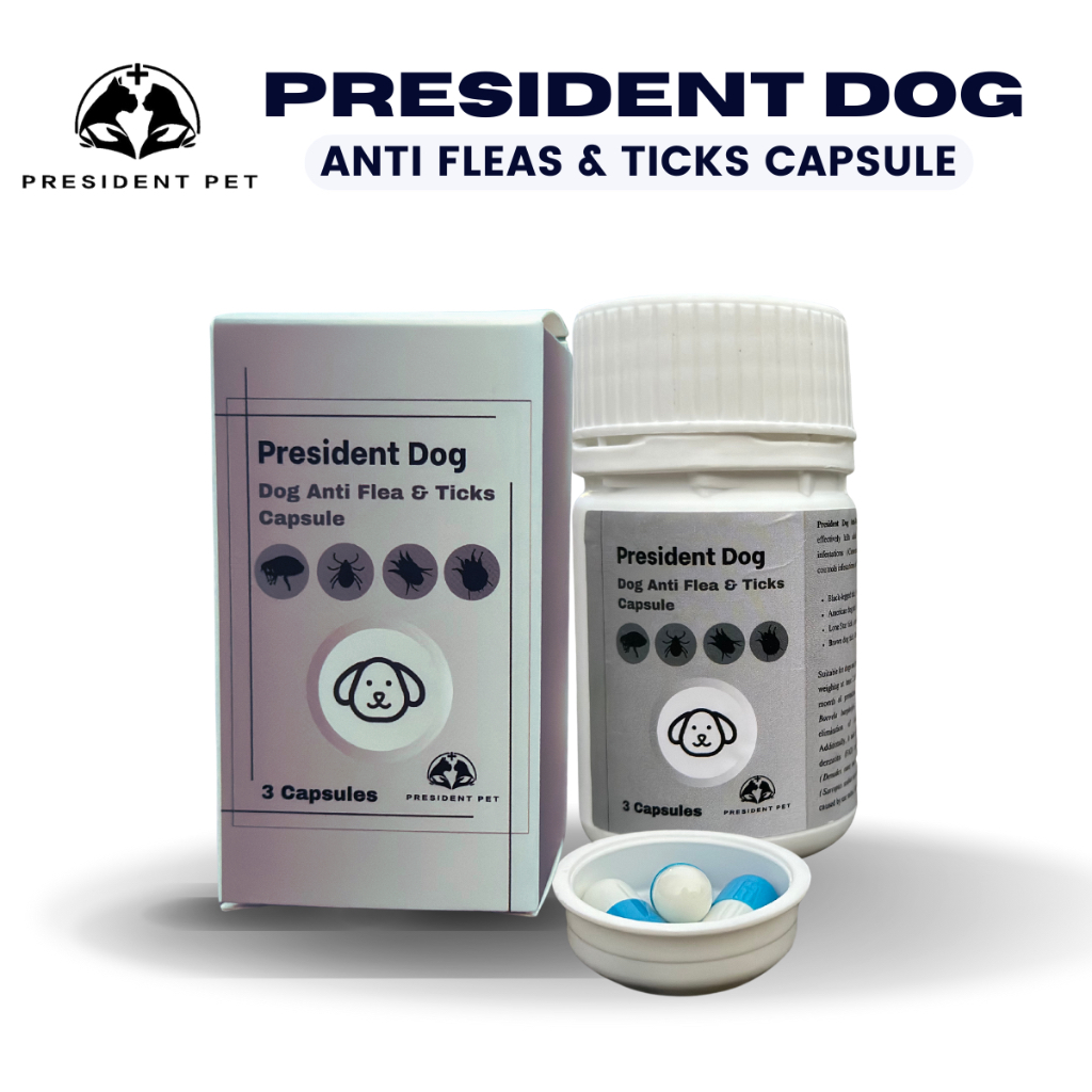 President Dog Anti Ticks and Fleas Capsule for Dog (3 Capsules ...