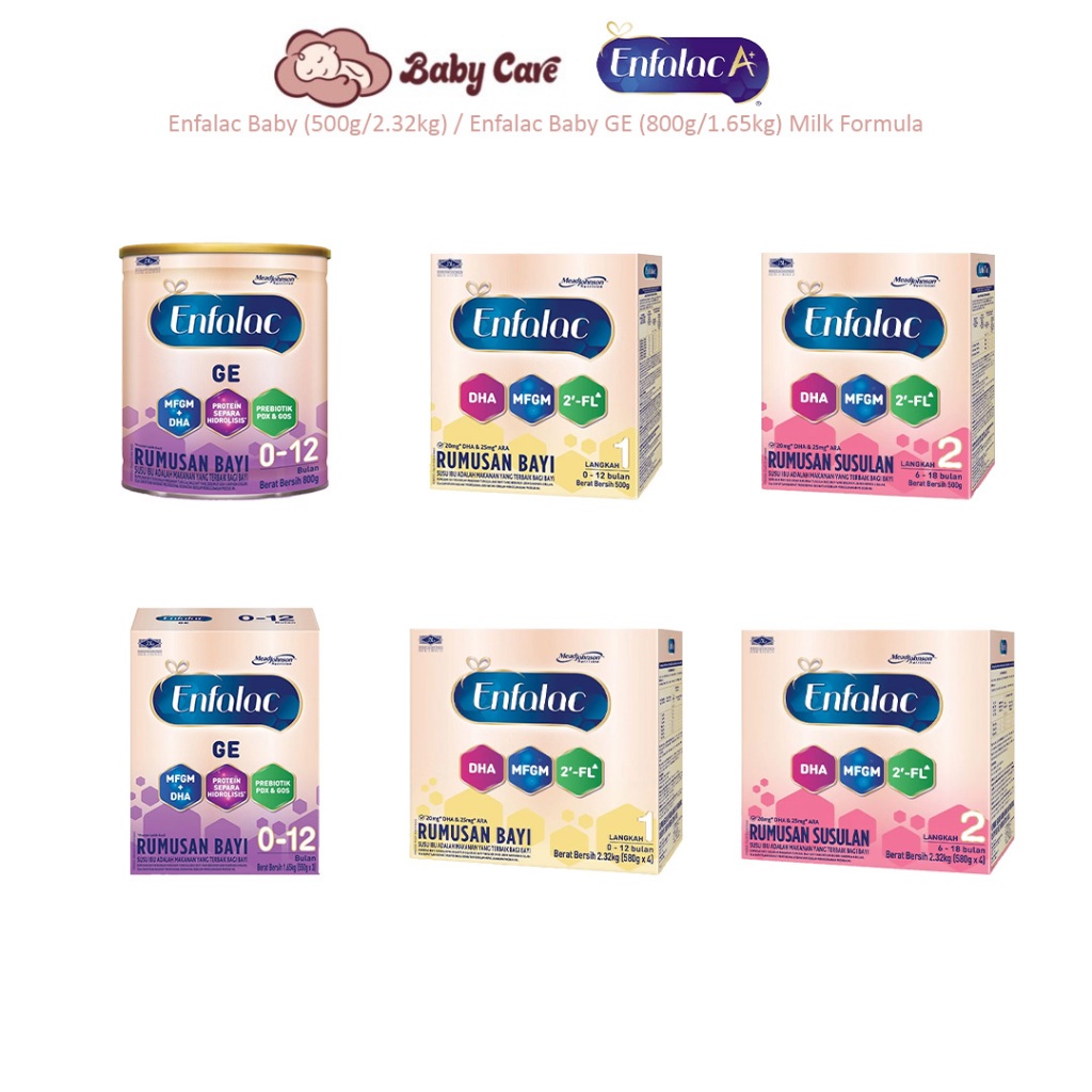 Enfalac Infant Baby Milk Formula (500g/ 2.32kg), Enfalac Baby GE (800g ...