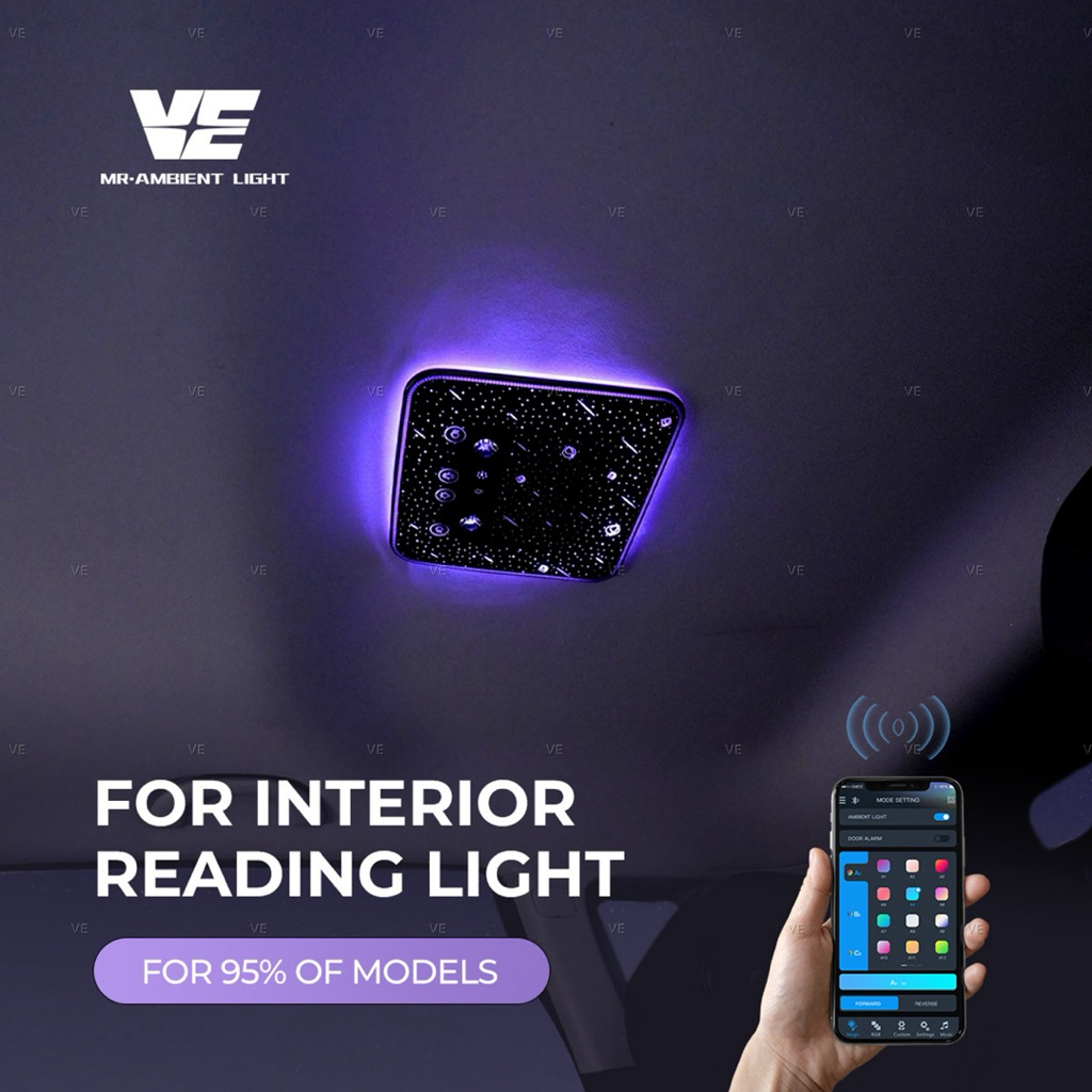 VE smart rgb car roof ambient light universal interior reading light ...