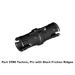 LEGO PARTS 2780 Technic, Pin with Friction Ridges Lengthwise, Staggered ...