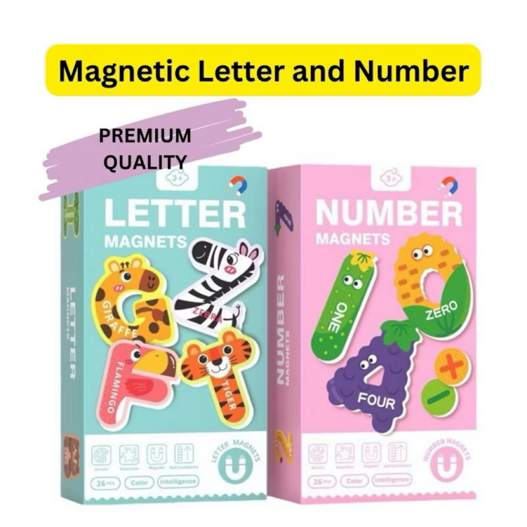 Magnetic Alphabets and Numbers Fridge magnet Abc puzzle peti sejuk ...