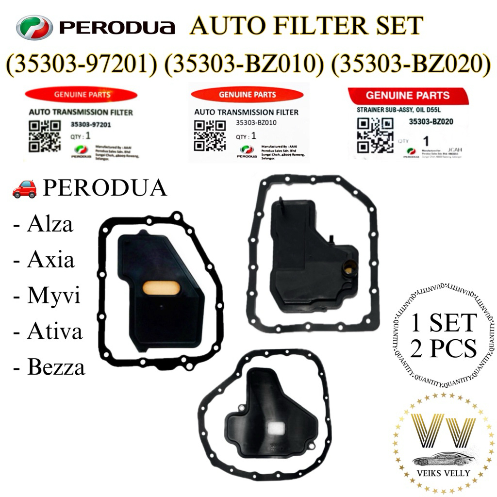 🚗 PERODUA PENAPIS TRANSMISI AUTO FILTER + GASKET SET (35303-97201 ...