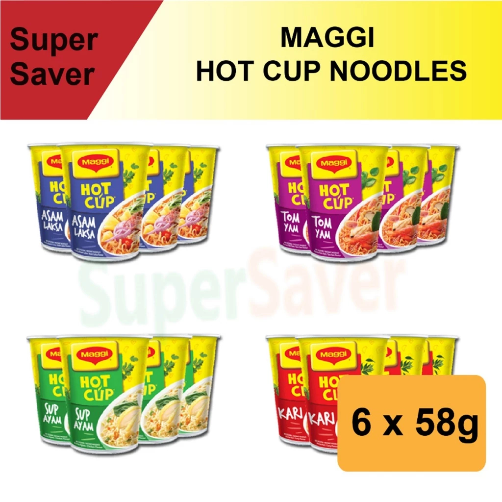 MAGGI HOT CUP NOODLES (6 CUPS ) | Shopee Malaysia