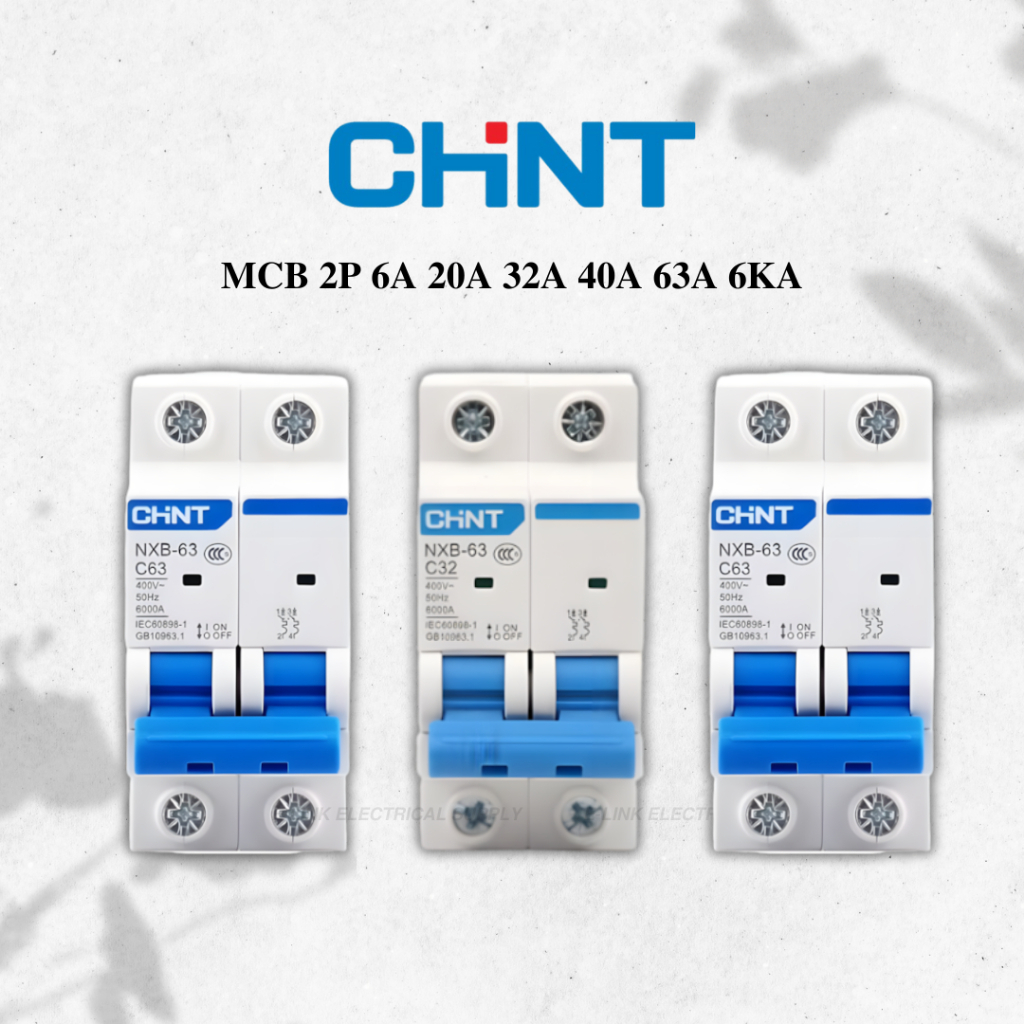 CHINT MCB 2 Pole / 6A / 20A / 32A / 40A / 63A (6KA) NXB SERIES | Shopee ...