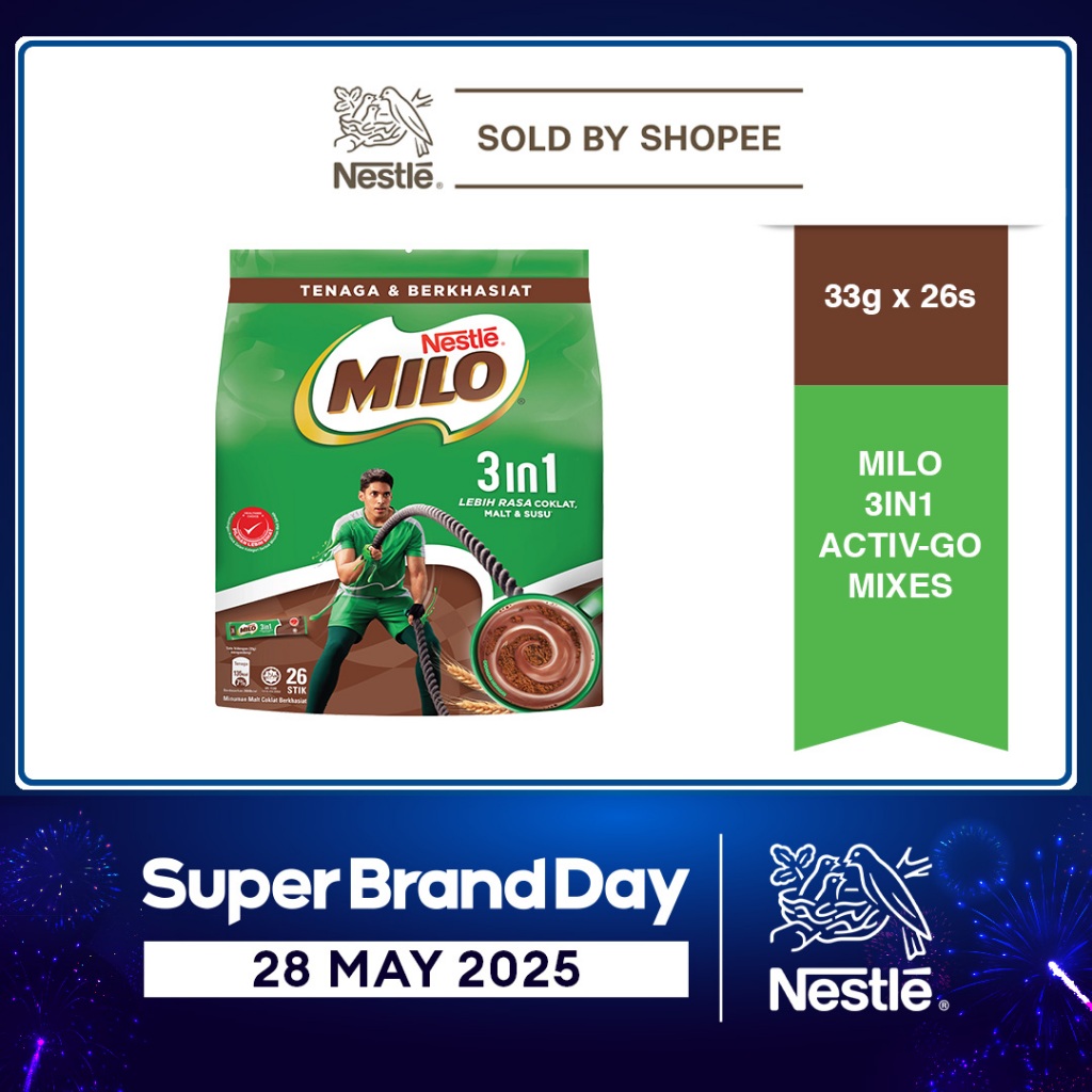[EM] NESTLE MILO 3in1 Activ-Go Mixes (33g x 26's) | Shopee Malaysia