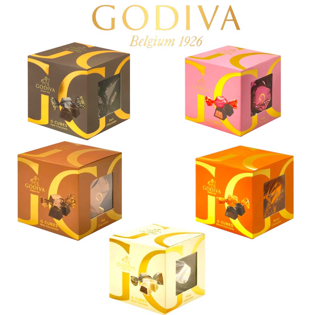 Godiva G Cubes Truffle Ruby Chocolate /Blond Chocolate/White Chocolate ...