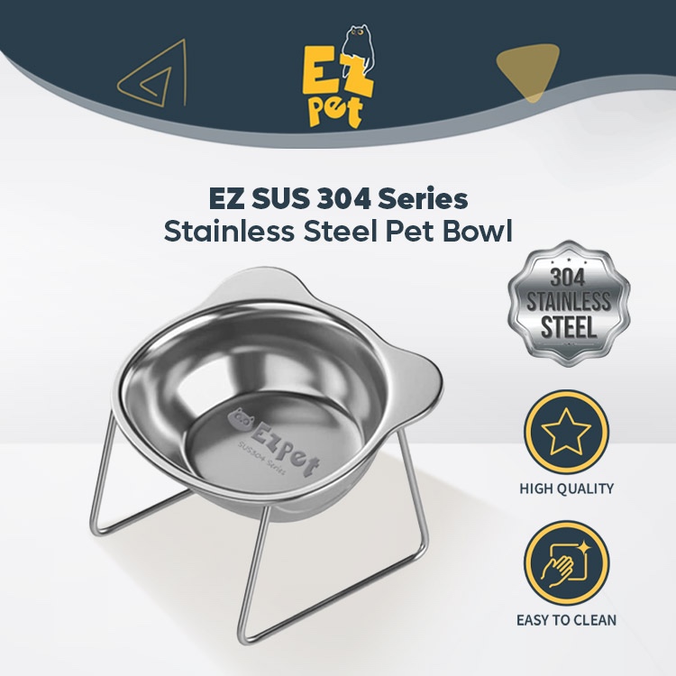EZPET🐱【EZ SUS 304 Series — Stainless Steel Pet Bowl】Feeding Bowl Water ...