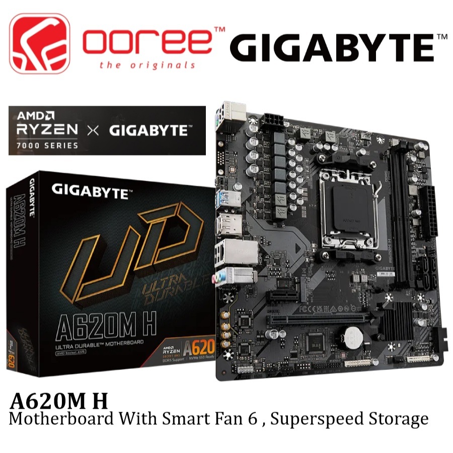 GIGABYTE A620M H DDR5 AM5 MOTHERBOARD COMBO PROCESSOR RYZEN 5 7500F ...