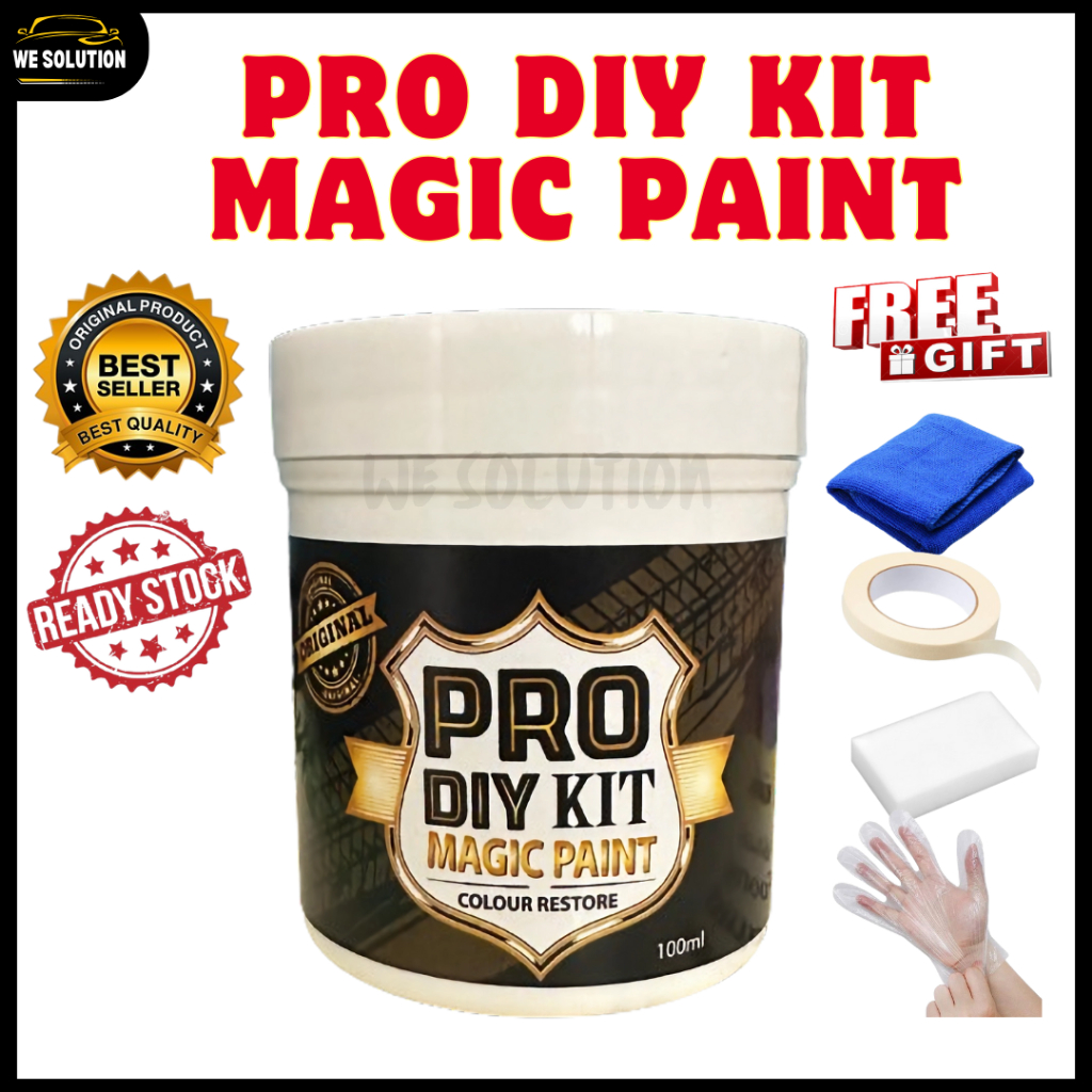 [WS] (BUY 1 FREE 4 GIFT) CAT HITAM MAGIC PRO DIY KIT HITAM 100ml ...