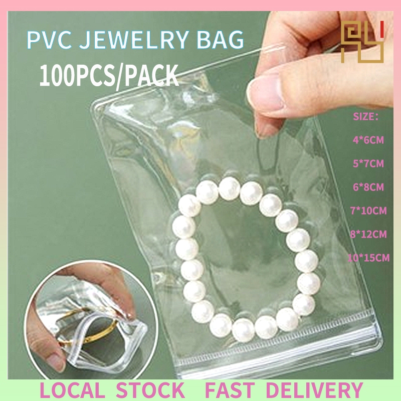 100pcs PVC Ziplock Pouch Transparent Storage Bag Small Plastic Pouches ...