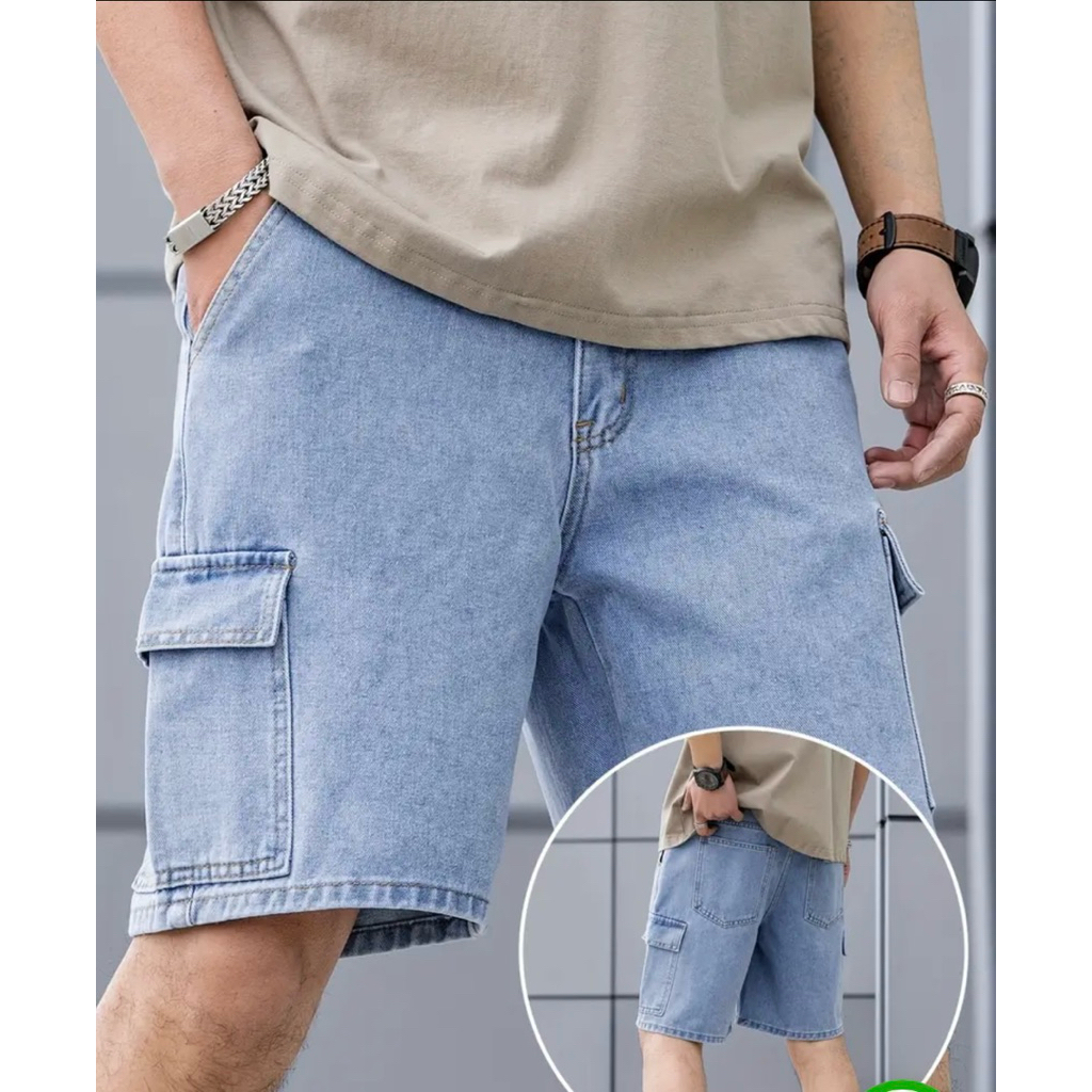 (kargo short )viral unisex kargo 6pocket denim short pant | Shopee Malaysia