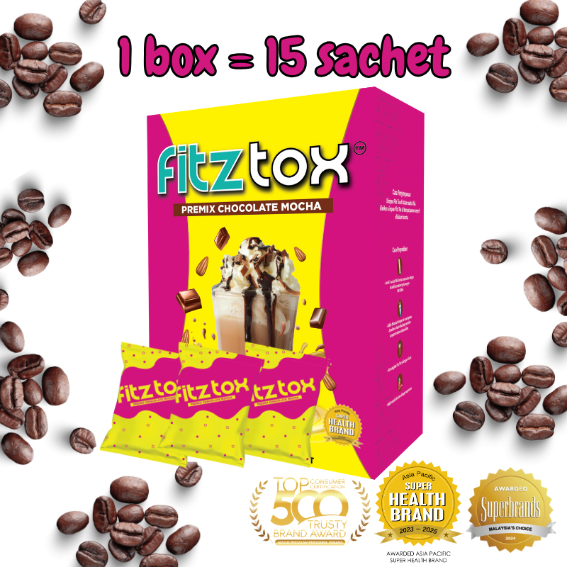 FITZTOX MINUMAN DETOX BERPERISA CHOCOLATE MOCHA - 1BOX (15 SACHET ...