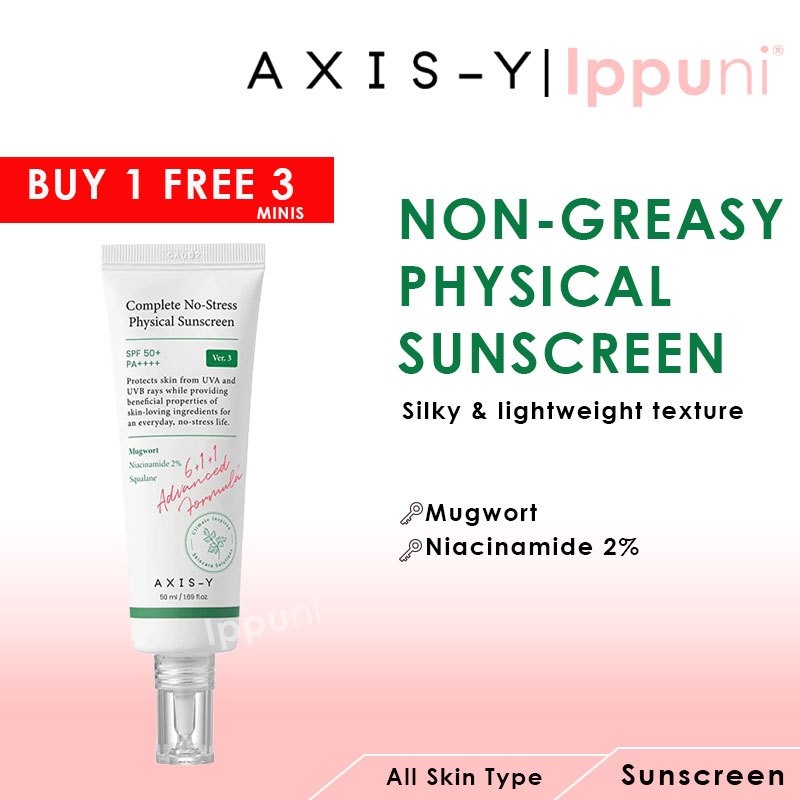 AXIS-Y Penjagaan Kulit Complete No Stress Physical Sunscreen V3 10ml ...