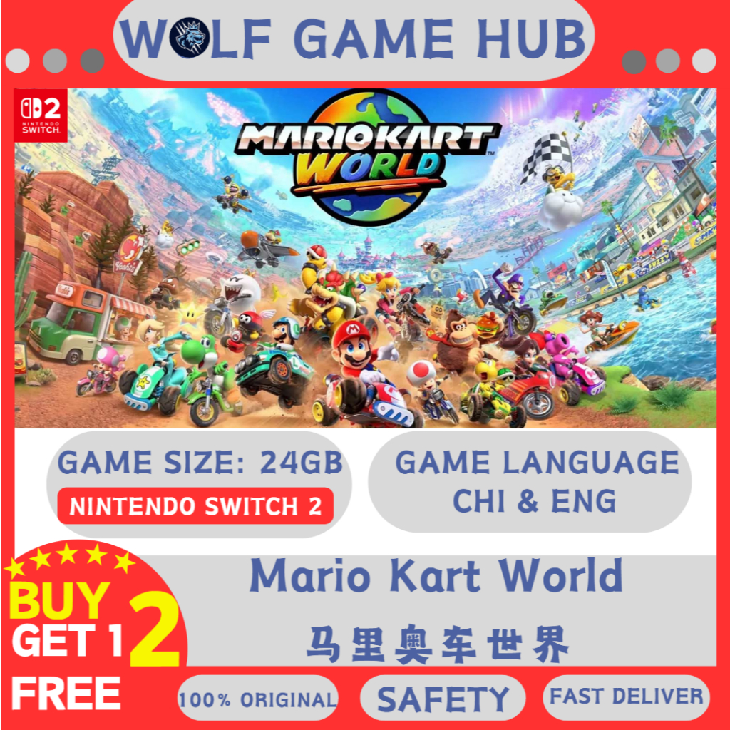 Mario Kart World (Nintendo switch 2 ) Digital Game Download Permainan ...