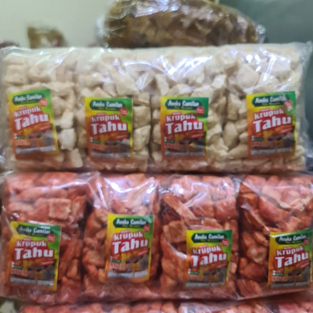 Kerupuk Tahu Aneka Cemilan Khas Nusantara kemasan 90g/harga borong untuk 1bal isi 20bks ...