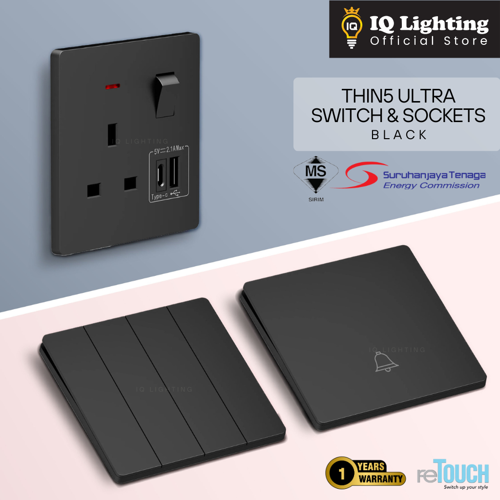 [BLACK] reTouch Thin5 Ultra Thin Soft Touch UV Skin Technology 1/2/3/4 ...