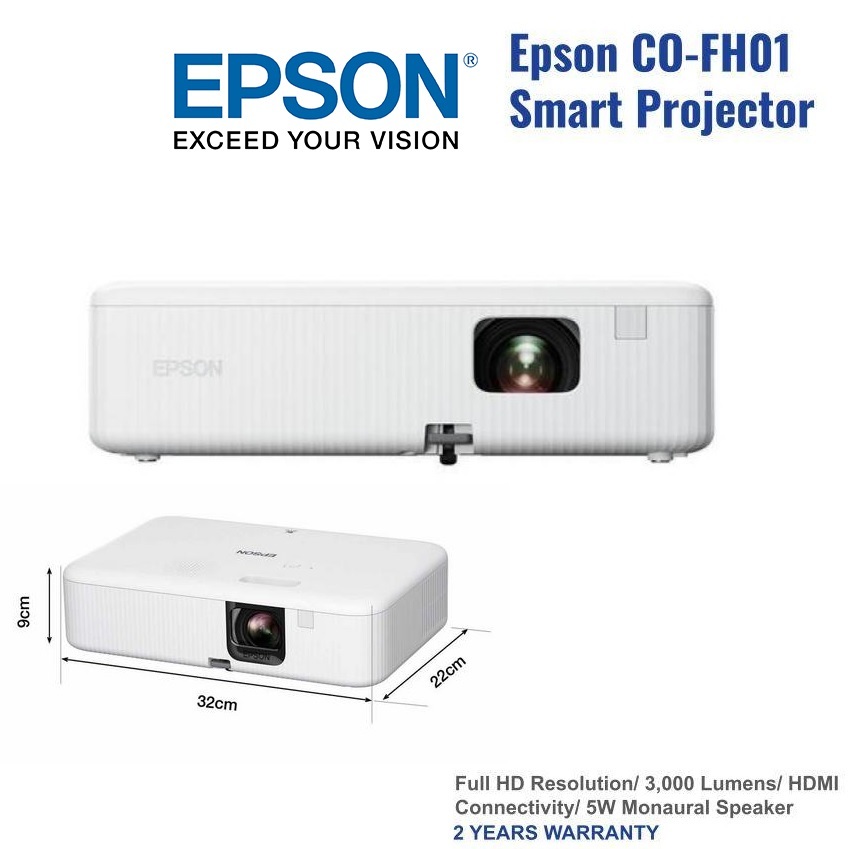 Epson CO-FH01 Full HD 3LCD Projector Portable and Compact 3000 lumens ...