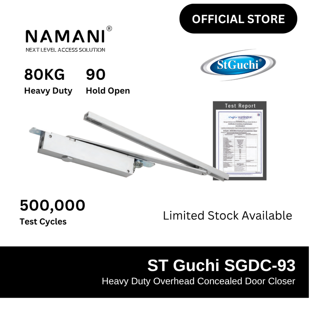 ST Guchi Heavy Duty 80kg Overhead Hold-Open Concealed Door Closer SGDC-93 (Limited Stock ...