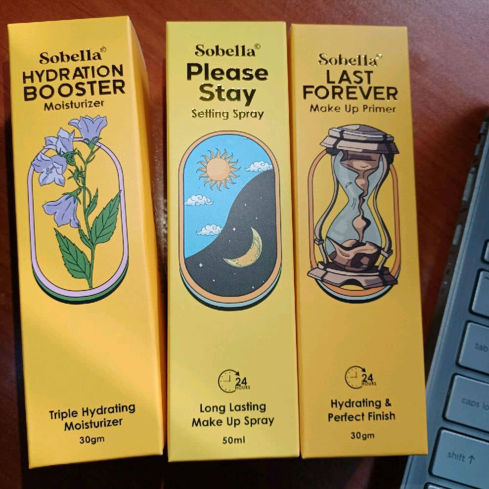 SOBELLA FACE MAKEUP PRIMER & SETTING SPRAY & BOOSTER TRIPLE MOISTURIZER ...
