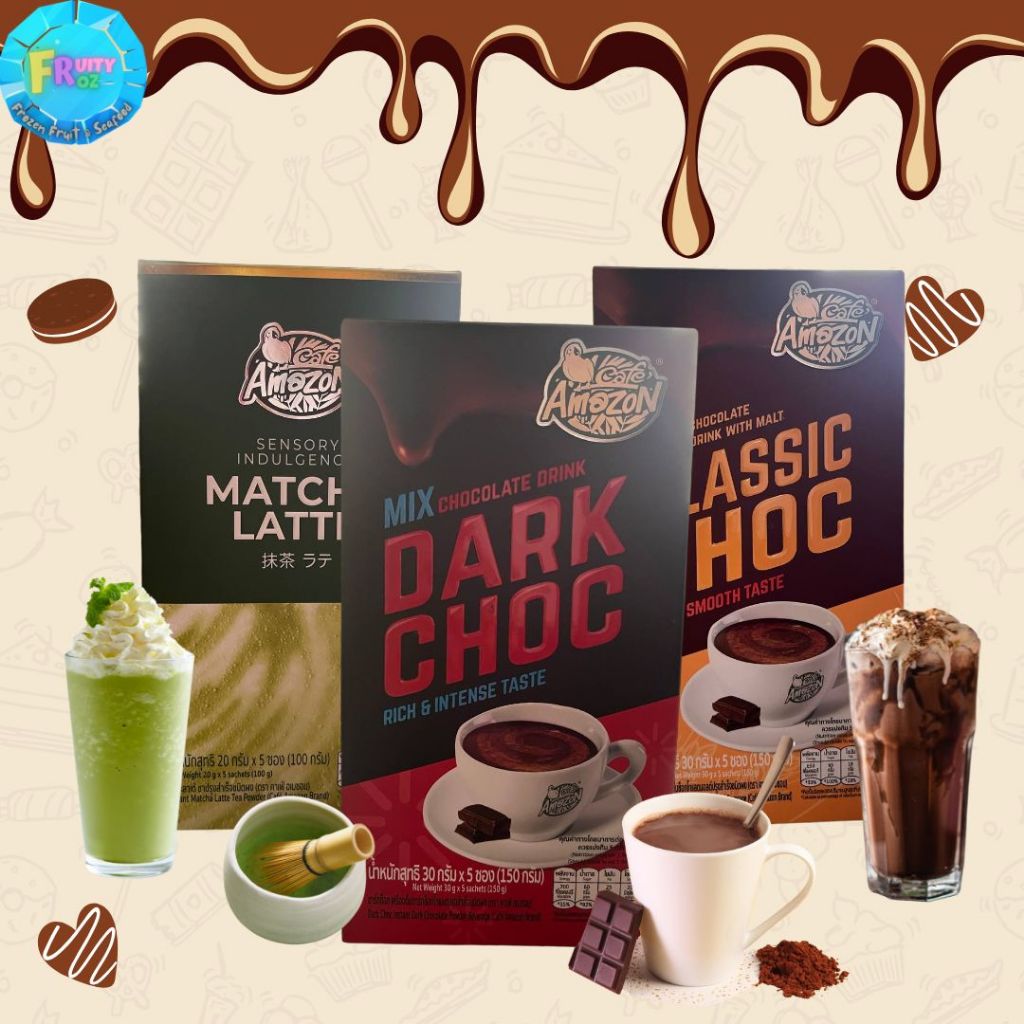 [1box] Amazon Cafe Dark Chocolate Matcha Latte Instant Drink | Shopee ...