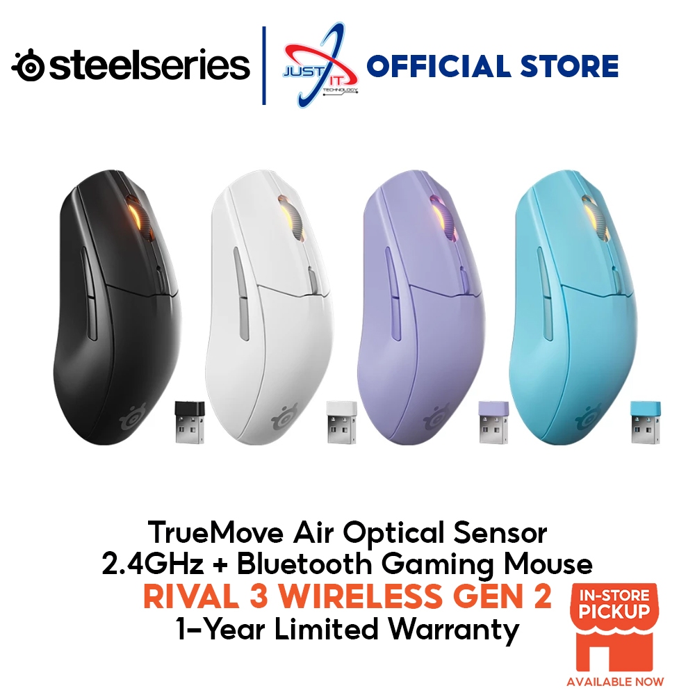 STEELSERIES RIVAL 3 WIRELESS GEN 2 TRUEMOVE AIR OPTICAL SENSORO 2.4HHZ ...