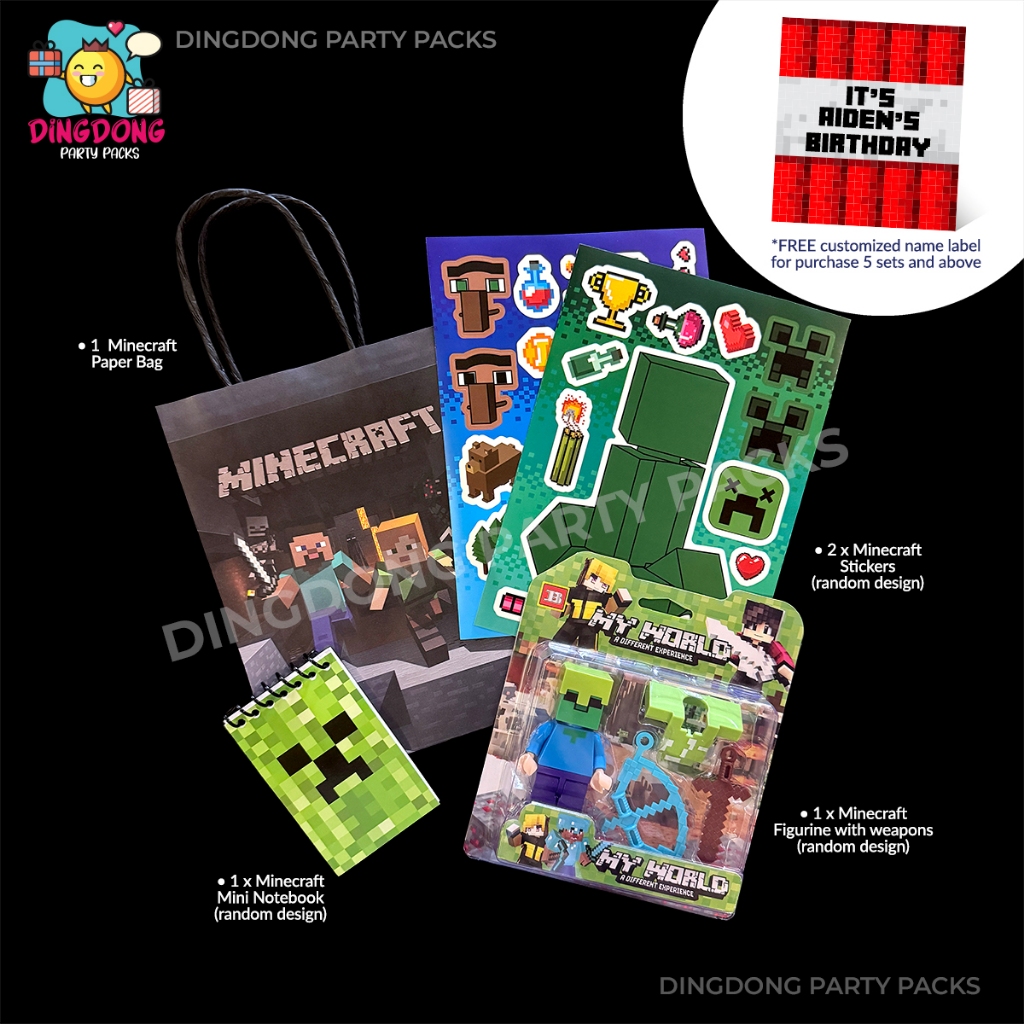 🎂Ready Stock🎂 Minecraft Theme Birthday Party Pack / Goodie Bag / Gift ...