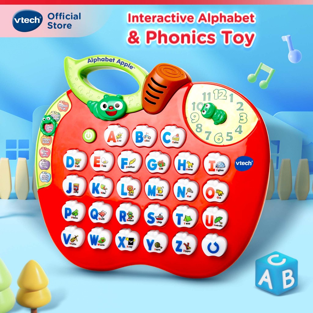 VTech 8 In 1 Alphabet Apple Spelling Phonics Letter Counting Electronic ...