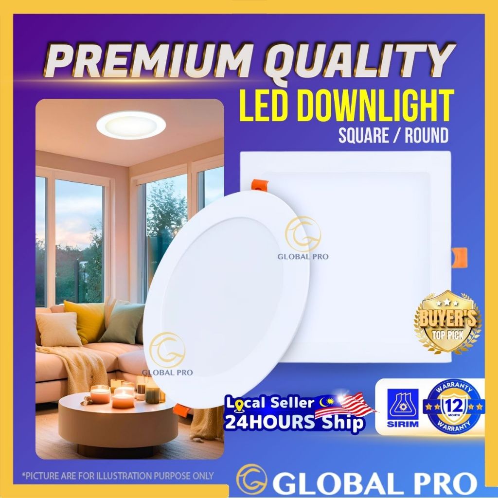 [SIRIM] GLOBAL PRO 18W 24W PREMIUM LED Downlight Lampu Siling Ceiling ...