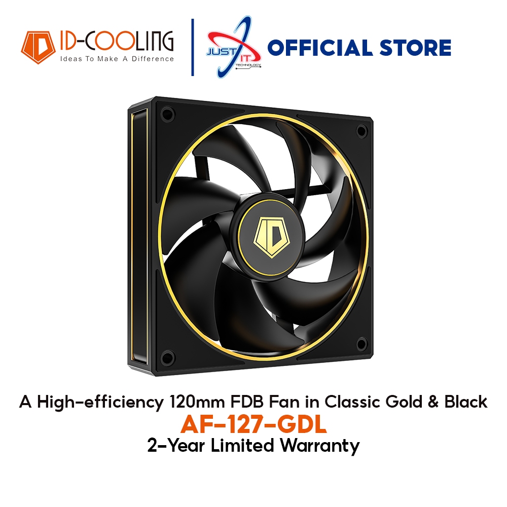 ID-COOLING AF-127-GDL HIGH EFFICIENCY 120mm FDB CASING FAN - GOLD ...