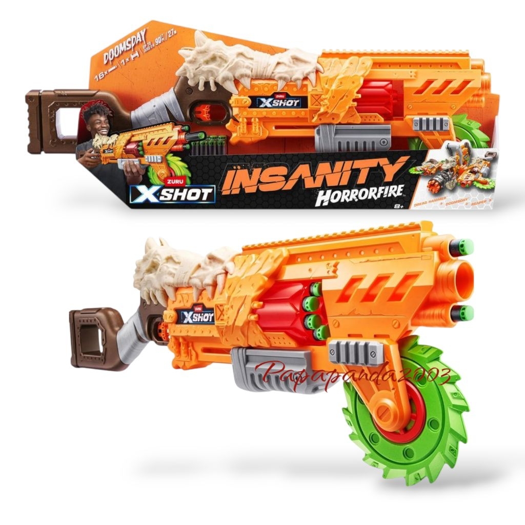 XSHOT Insanity HorrorFire Doomsday by Zuru with 16 Darts NERF Blasters ...
