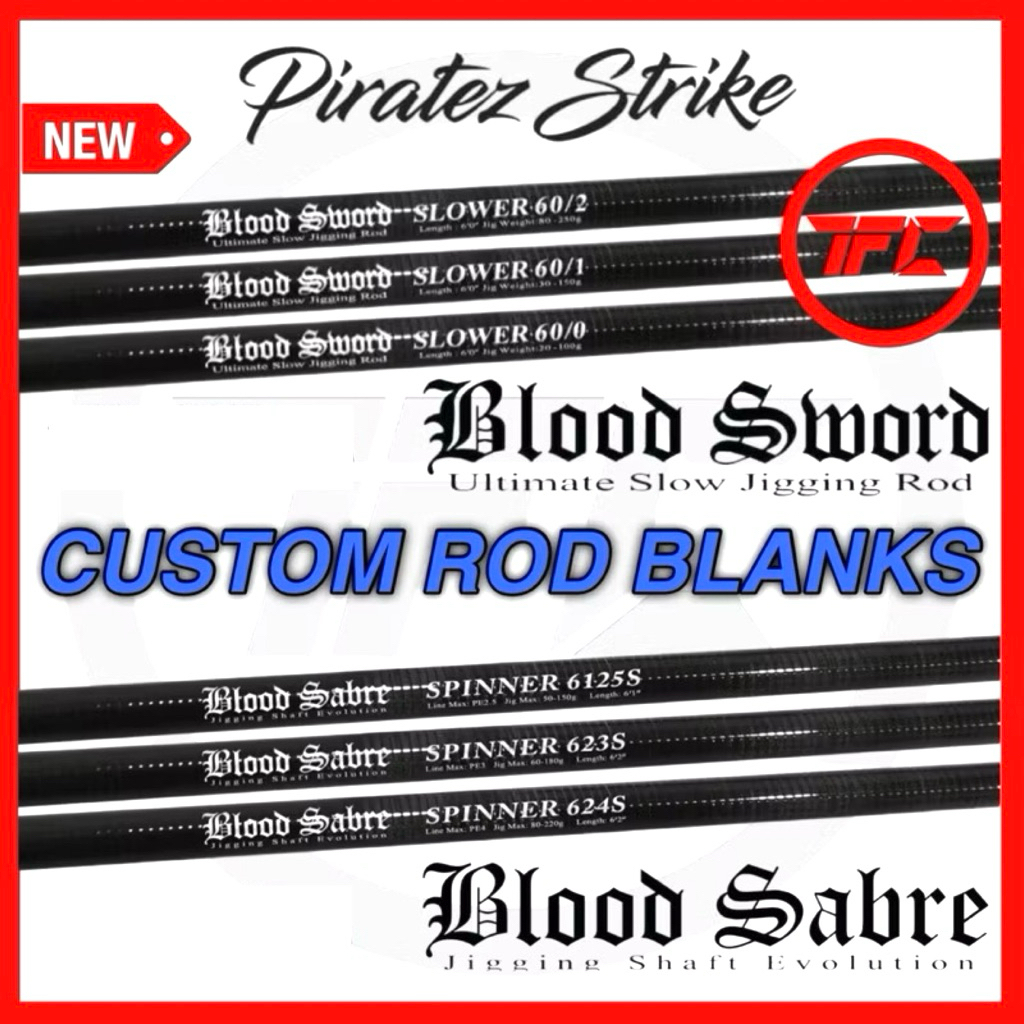 Piratez Strike Blood Sword Slower & Blood Sabre Spinner Rod Blank Only ...