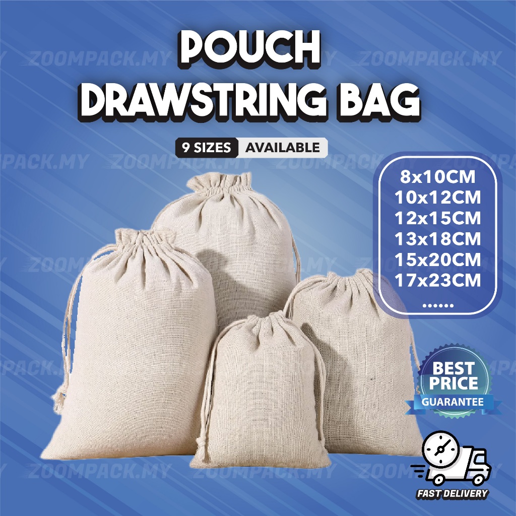 ZoomPack Small Guni Bag Pouch Drawstring Bag Muslin Linen Jewelry Bag ...