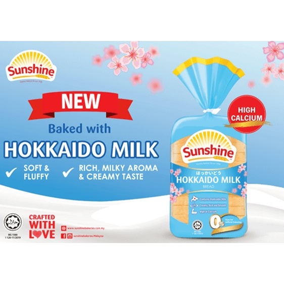 Sunshine Roti Susu Hokkaido Milk Bread 300g/Assorted Cream Bread 50gm ...