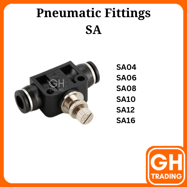 Pneumatic Fitting Air Hose Connector SA Control Valve Union 4mm 6mm 8mm ...