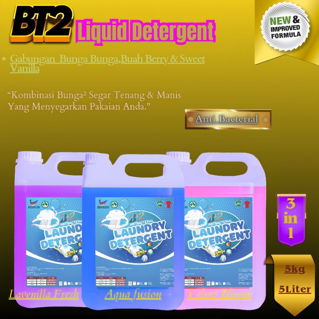 5Liter Sabun Dobi/Sabun Basuh Baju/5kg Liquid Laundry Detergent 3 in 1 Antibacterial | Shopee ...