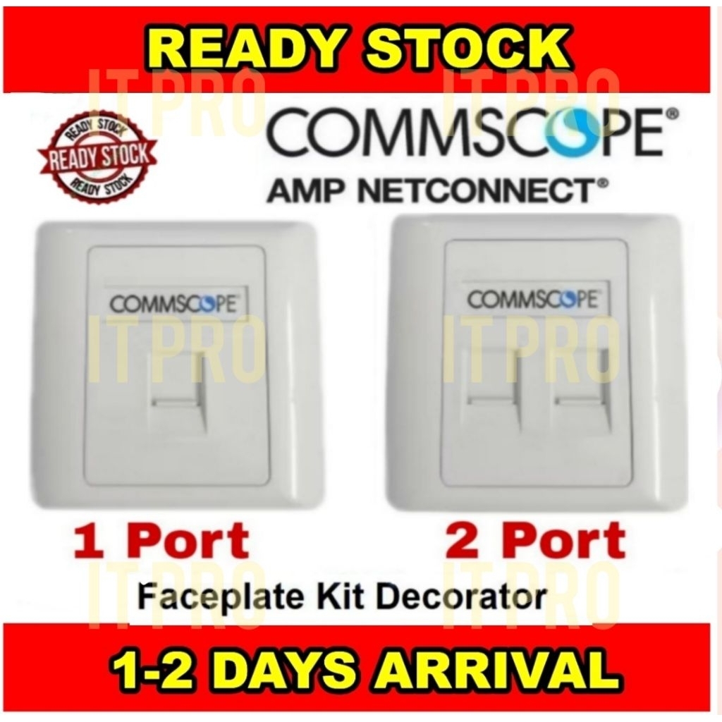 PRO🏠Commscope CAT5E/CAT6 1Port / 2 Ports Faceplate Degree Angle Type ...