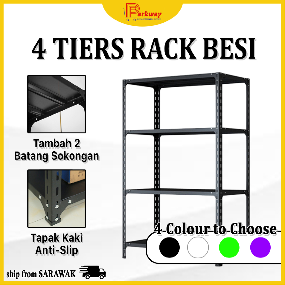 [EAST MSIA]4 TIER RAK BESI BERTINGKAT HEAVY DUTY RAK BESI BERTINGKAT ...