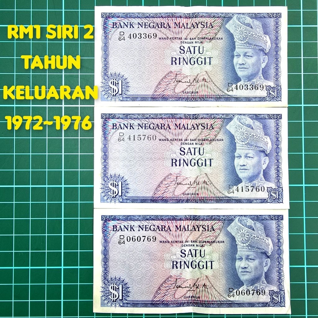 (A401) rm1 siri 2 duit kertas lama duit syiling lama mata wang lama ...