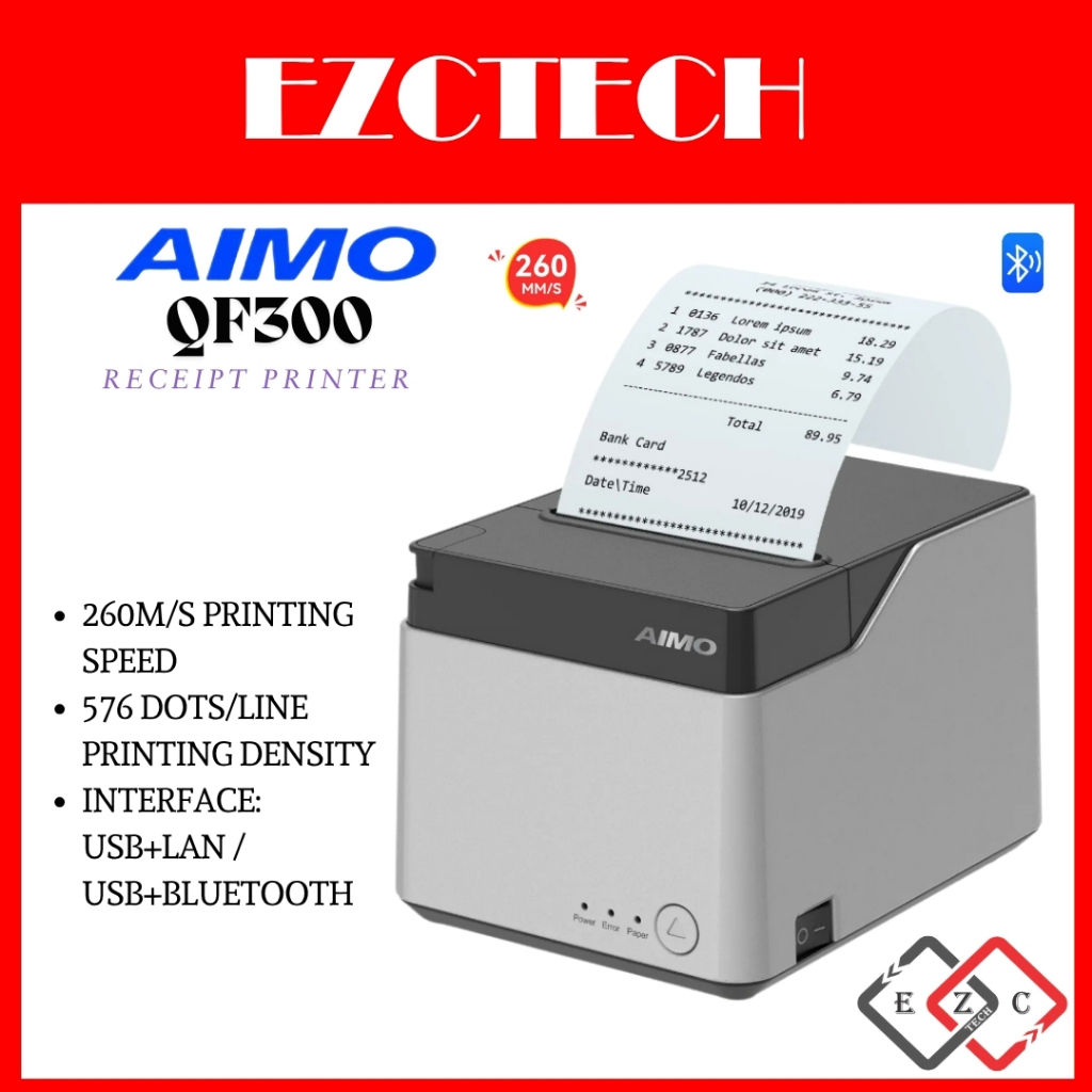 AIMO QF300 Receipt Bill Printer 80mm thermal 260mm/s autocut pos bill ...