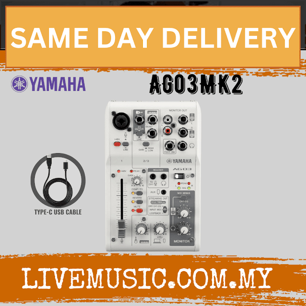 Yamaha AG03 MK2 3-channel Mixer and USB Audio Interface - Black / White ( AG-03 MKII ) | Shopee ...