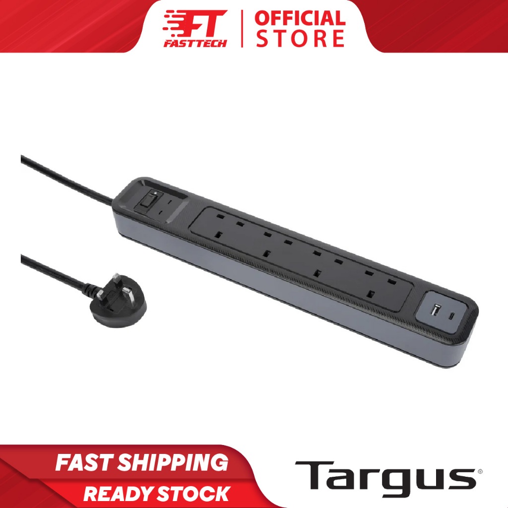 [New Model] TARGUS APS20 Surge Protector with 4 Surge, USB, Type-C ...