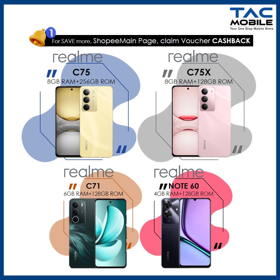 (READY STOCK) REALME C75/REALME C71/REALME C75X /REALME NOTE 60 100% ...