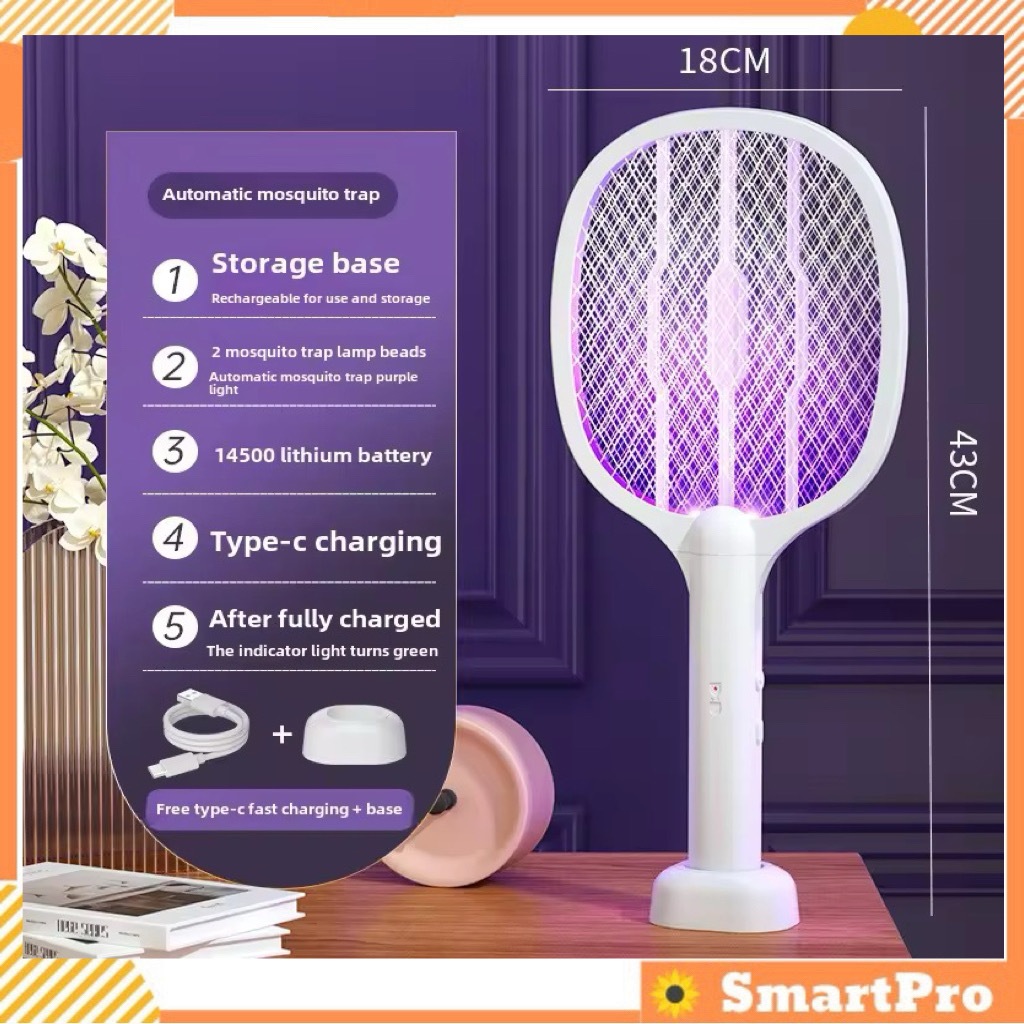 Rechargeable Mosquito Racket Electric Fly Swatter Home Mosquito Swatter ...