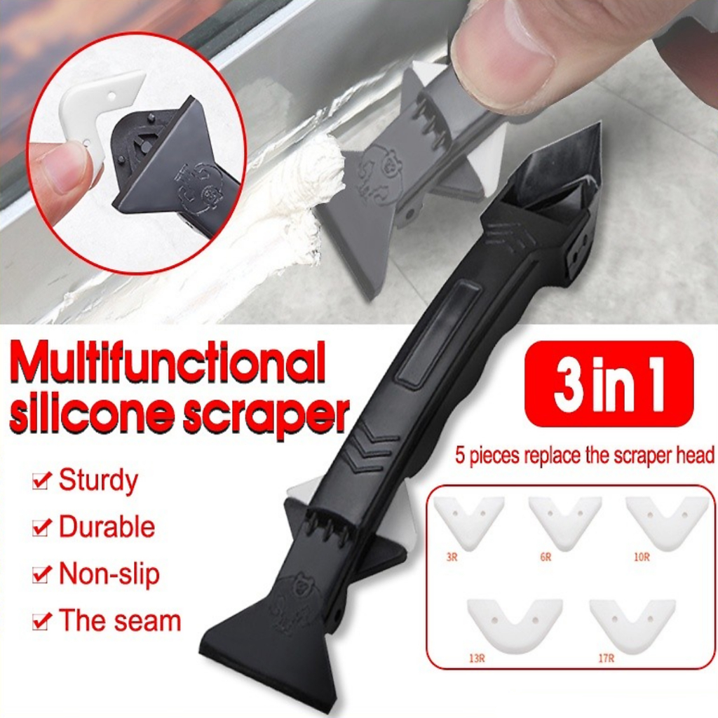 3 IN 1 Silicone Sealant Plastic Remover Tool Silicone Scrapper Caulking ...