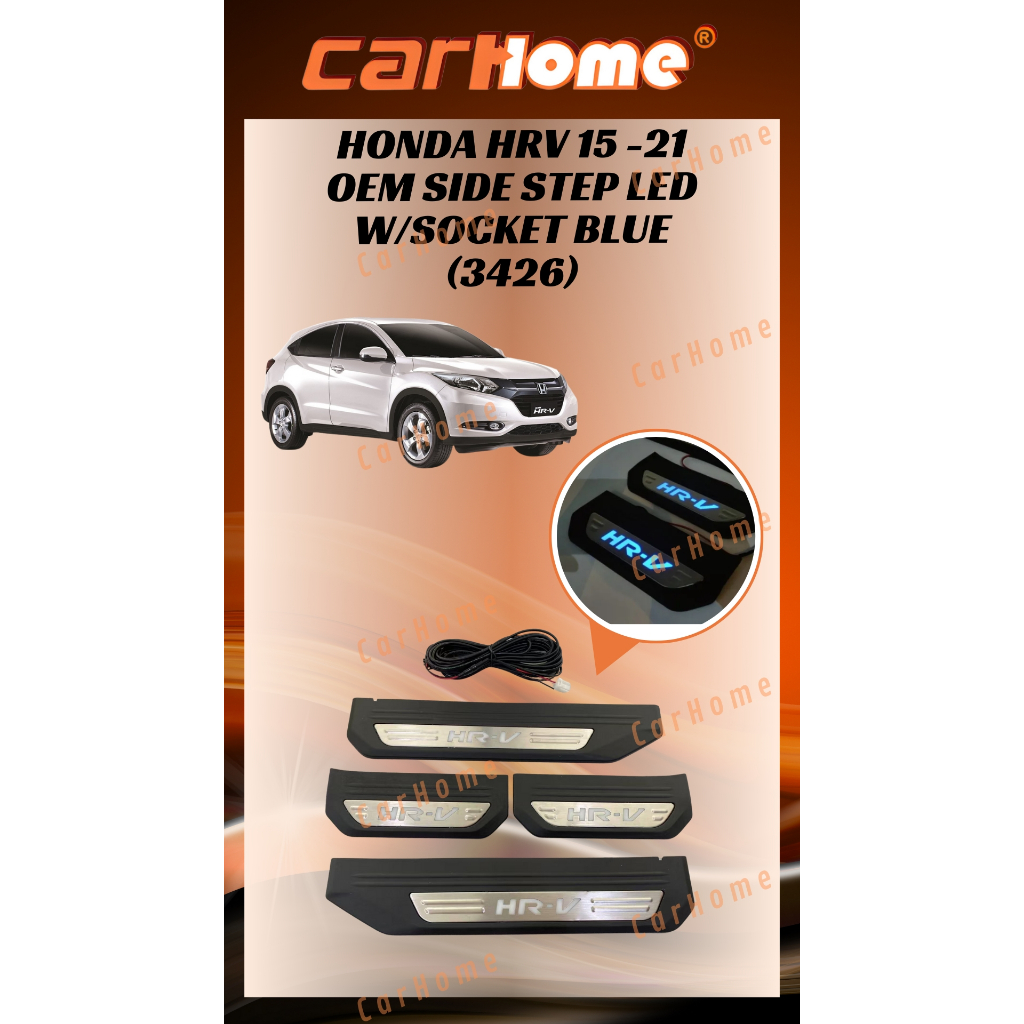 HONDA HRV 2015-2023 DOOR SILL PLATE BLUE LED OEM 4PCS DOOR SIDE STEP ...