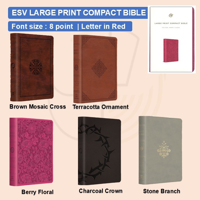 ESV Compact Bible Large Print | Imitation Leather | Red Letter ...